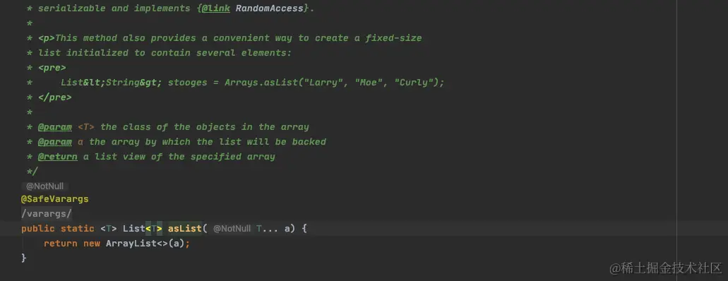 java将数组转换成list的三种方法1、通过Arrays.asList()进行转换 为什么通过Arrays.asLis - 掘金