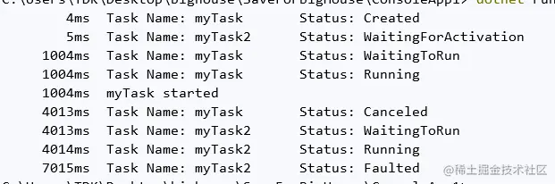 C# Task 的各种状态，及状态切换Task有一个 TaskStatus类型 的实例属性Status，指示当前Task - 掘金