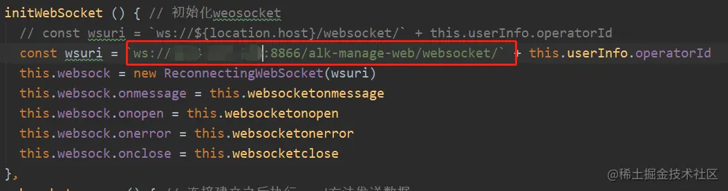 vue websocket动态代理配置问题在使用websocket的时候，做了如下配置（端口8080由我前端启动的端口决 - 掘金