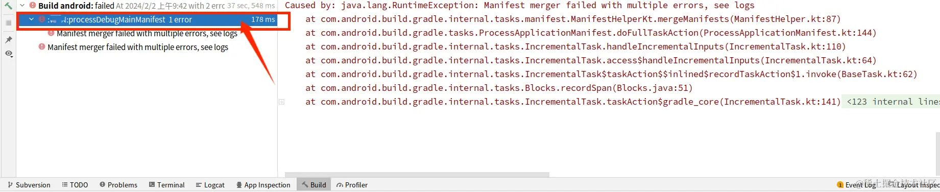 解决Android studio编译报错: Manifest merger failed with multiple errors, see logs 的问题 - 掘金