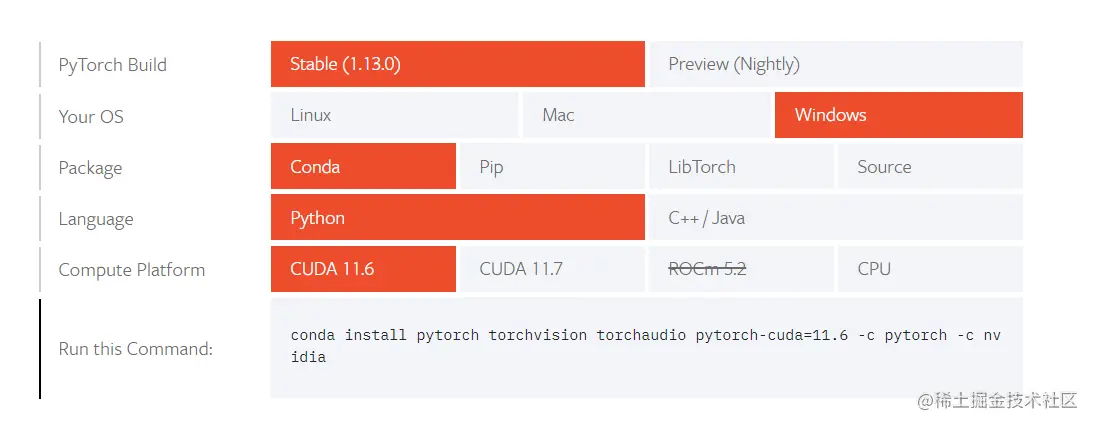 虚拟环境下torch1 11 0 Cuda11 3版本的pytorch Gpu 环境安装教程开启掘金成长之旅！这是我参与 掘金