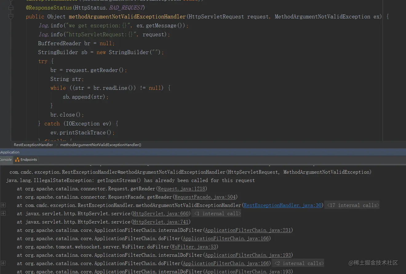 springboot环境下多次读取post请求body体前言 最近在和前端小伙伴联调业务的时候，碰到了很多的问题，在这里 - 掘金