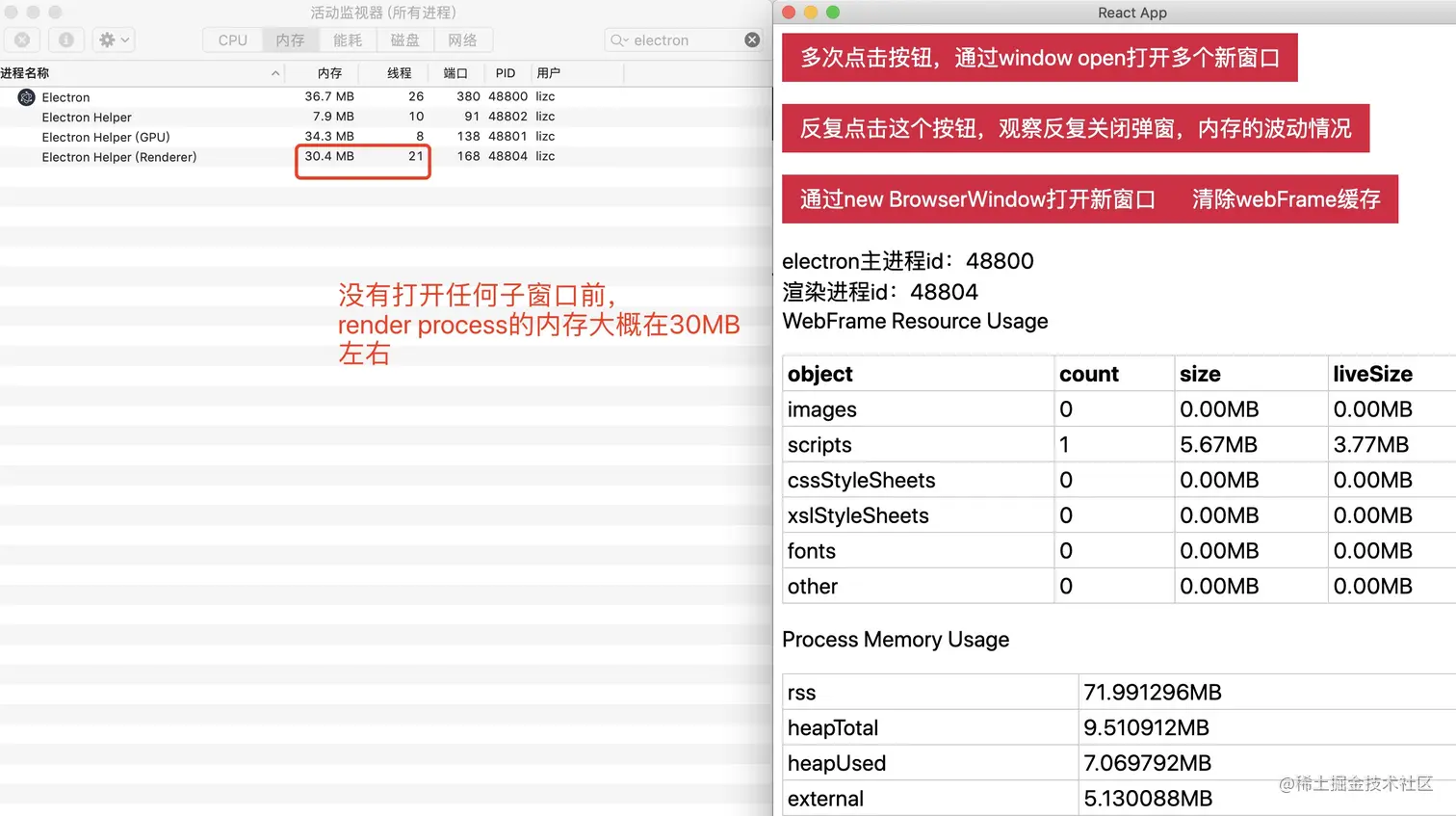 【electron】我是如何将窗口的内存从500M降低到132M的本篇文章研究通过 window.open 和 new - 掘金