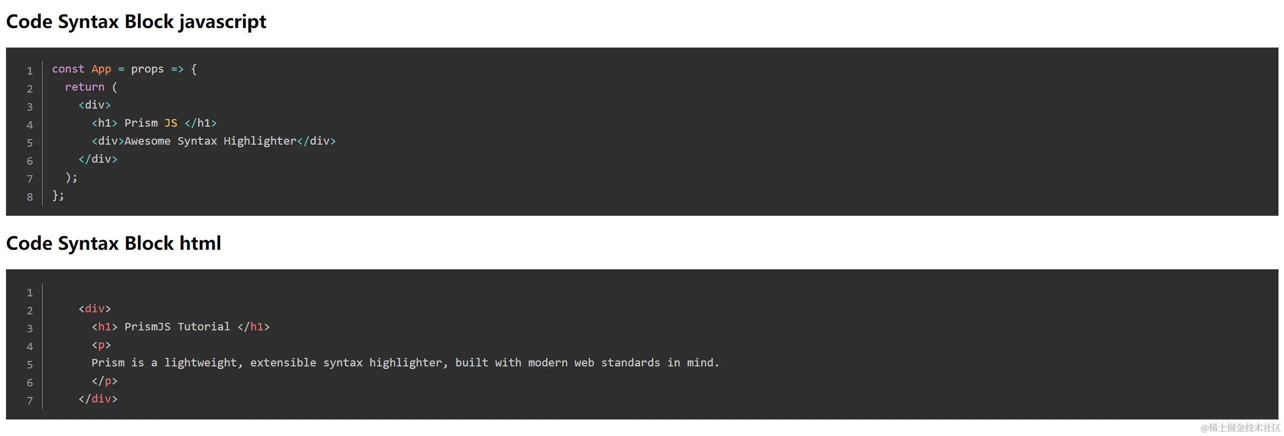 Prism.js在React18中的使用代码高亮工具Prism.js在React18中的使用与效果配置，动态获取代码内容 - 掘金