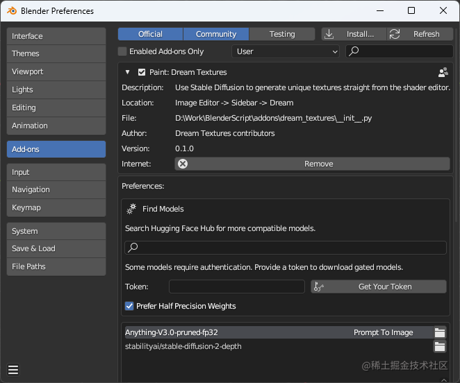[Blender] 将插件安装在自定义位置的方法 - 掘金