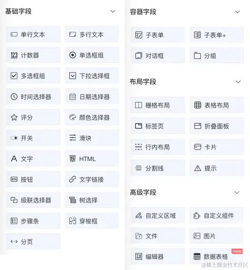 FormMaking表单设计器V3.8发布，数据表格上线，支持多选、多级表头、列模板自定义、操作列、分页等设置 - 掘金