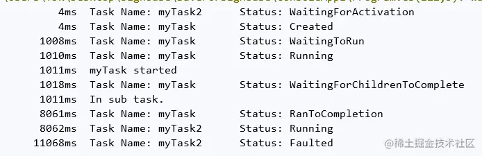 C# Task 的各种状态，及状态切换Task有一个 TaskStatus类型 的实例属性Status，指示当前Task - 掘金