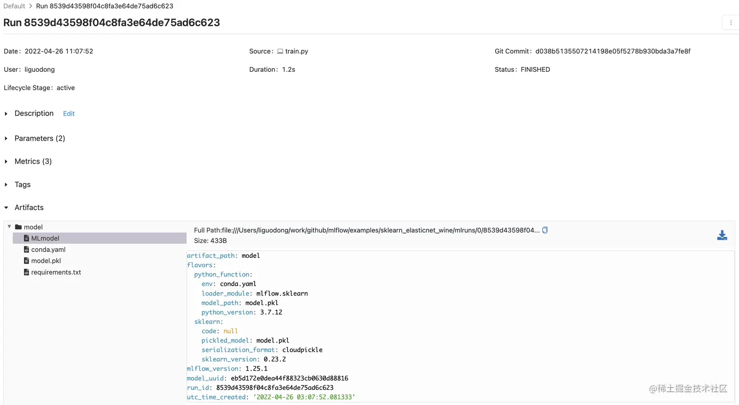 MLflow 快速入门安装 使用一下命令即可安装 MLflow： 除此之外，要使用某些 MLflow 模块和功能（如：M - 掘金