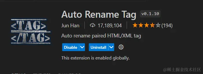 VSCode 插件推荐（一）1.Auto Close Tag 作用：自动补全结束标签 2.Auto Rename Tag - 掘金