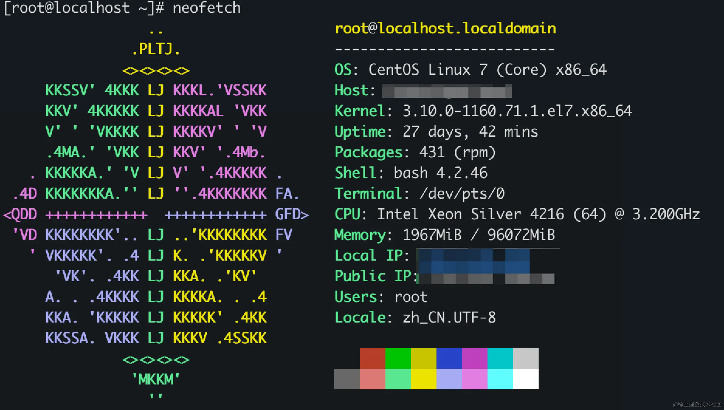 Centos 使用 neofetch 替换原生 motdCentos 使用 neofetch 替换原生 motd，Neo - 掘金