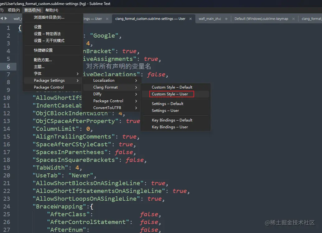 Sublime Text 4 插件 ClangFormat 格式化 C/C++参考内容：https://codelead - 掘金