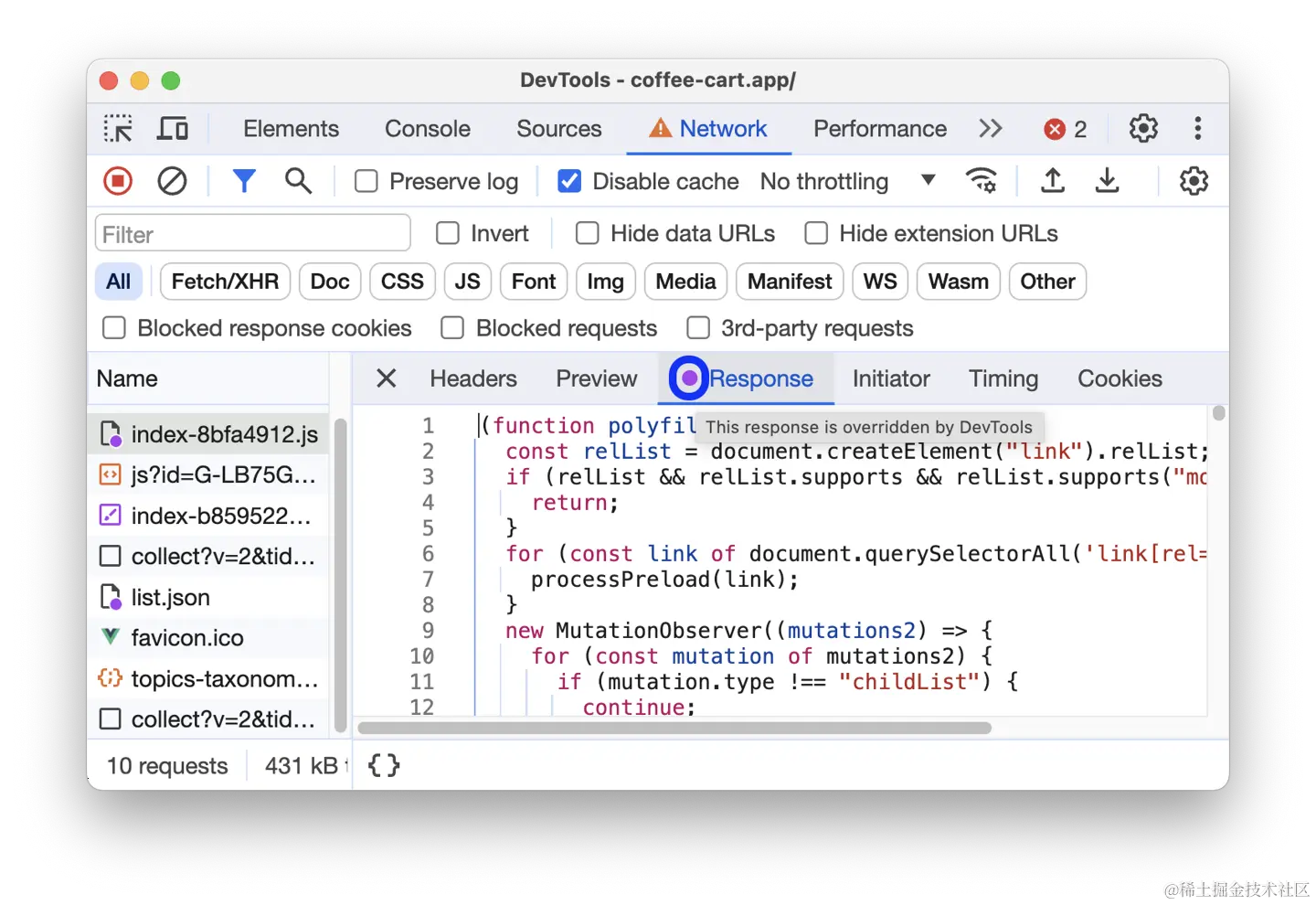 chrome devtool 使用文档: 真香! 在本地替换 HTTP 请求结果和 HTTP 响应标头前后端接口联调神器 - 掘金