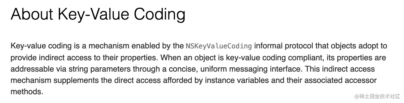 iOS进阶 -- KVC应用及原理前言 KVC又称键值编码 （Key-Value-Coding），在iOS开发中是一个比 - 掘金