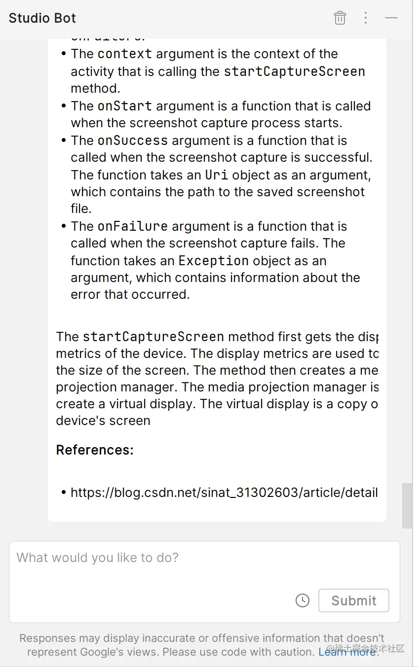 Android Studio 内嵌 AI：Studio Bot （和 AS G Canary 3） 简单体验前两天，伴随 - 掘金
