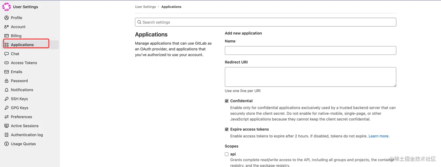 实践一下 GitLab 的 OAuth2 验证方式GitLab提供了允许第三方服务使用OAuth2协议代表用户访问Git - 掘金