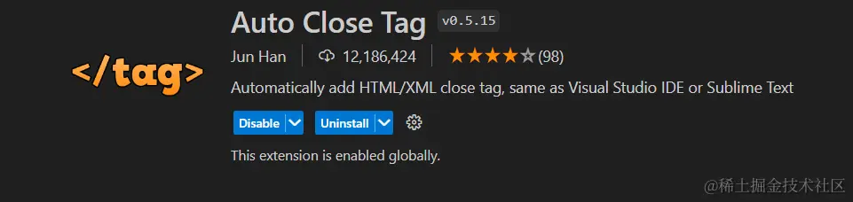 VSCode 插件推荐（一）1.Auto Close Tag 作用：自动补全结束标签 2.Auto Rename Tag - 掘金