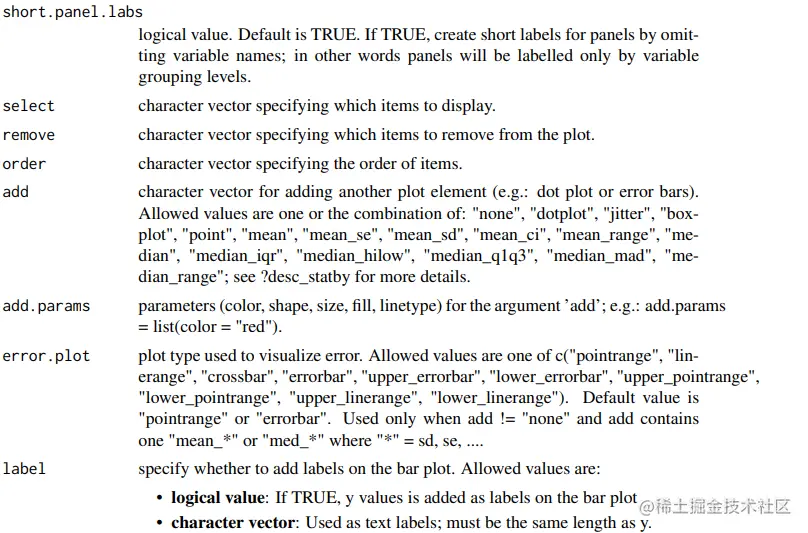 04 ggpubr学习-ggbartplotggbarplot 函数作用: 用于绘制柱形图，与ggplot2中的geom - 掘金