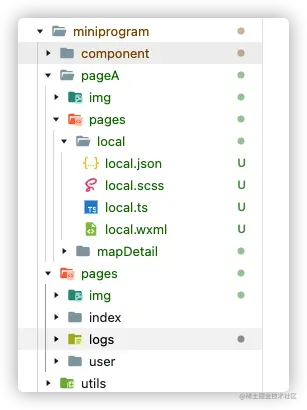 微信小程序主包页面跳转到分包页面首先，app.json定义一个分包 视图效果为： 路由跳转 url的值为当前主包文件相对 - 掘金