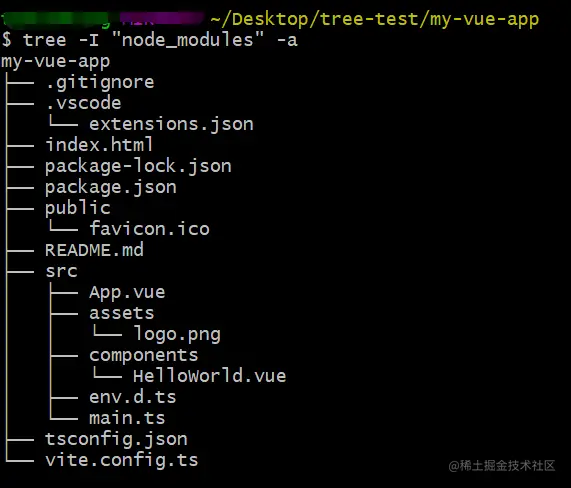 使用 tree-node-cli 命令生成项目目录树在我们写 Markdown 文档时，需要展示项目的目录树，比如《手摸 - 掘金