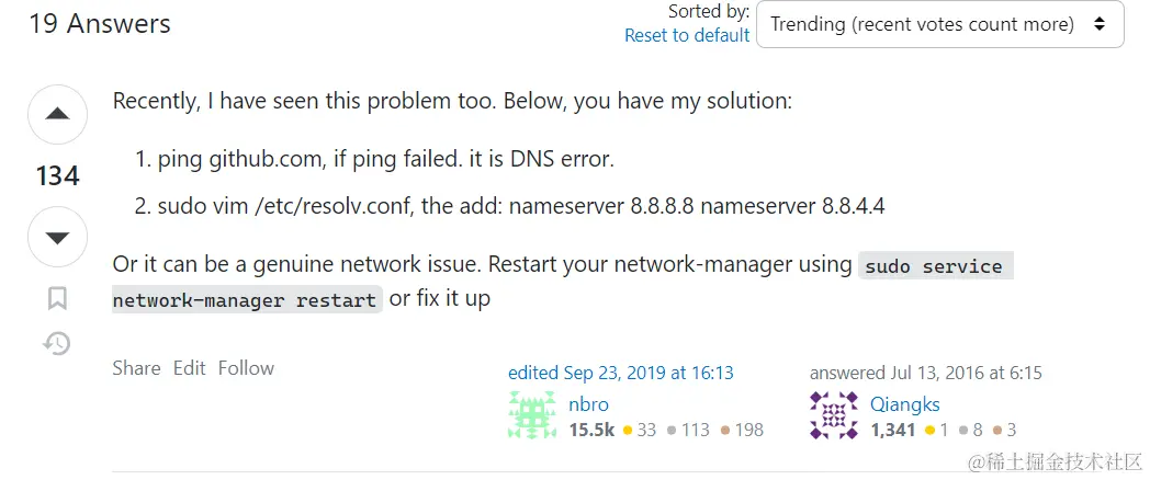 ssh连接失败问题（ssh：Could not resolve hostname github.com: Temporary failure in name) - 掘金