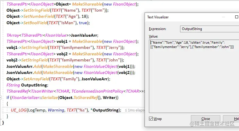 【转载】UE4 C++ 相关 Json 操作读取 Json 数据，解析 Json 数组 Json 格式示例： 使用内置的 - 掘金