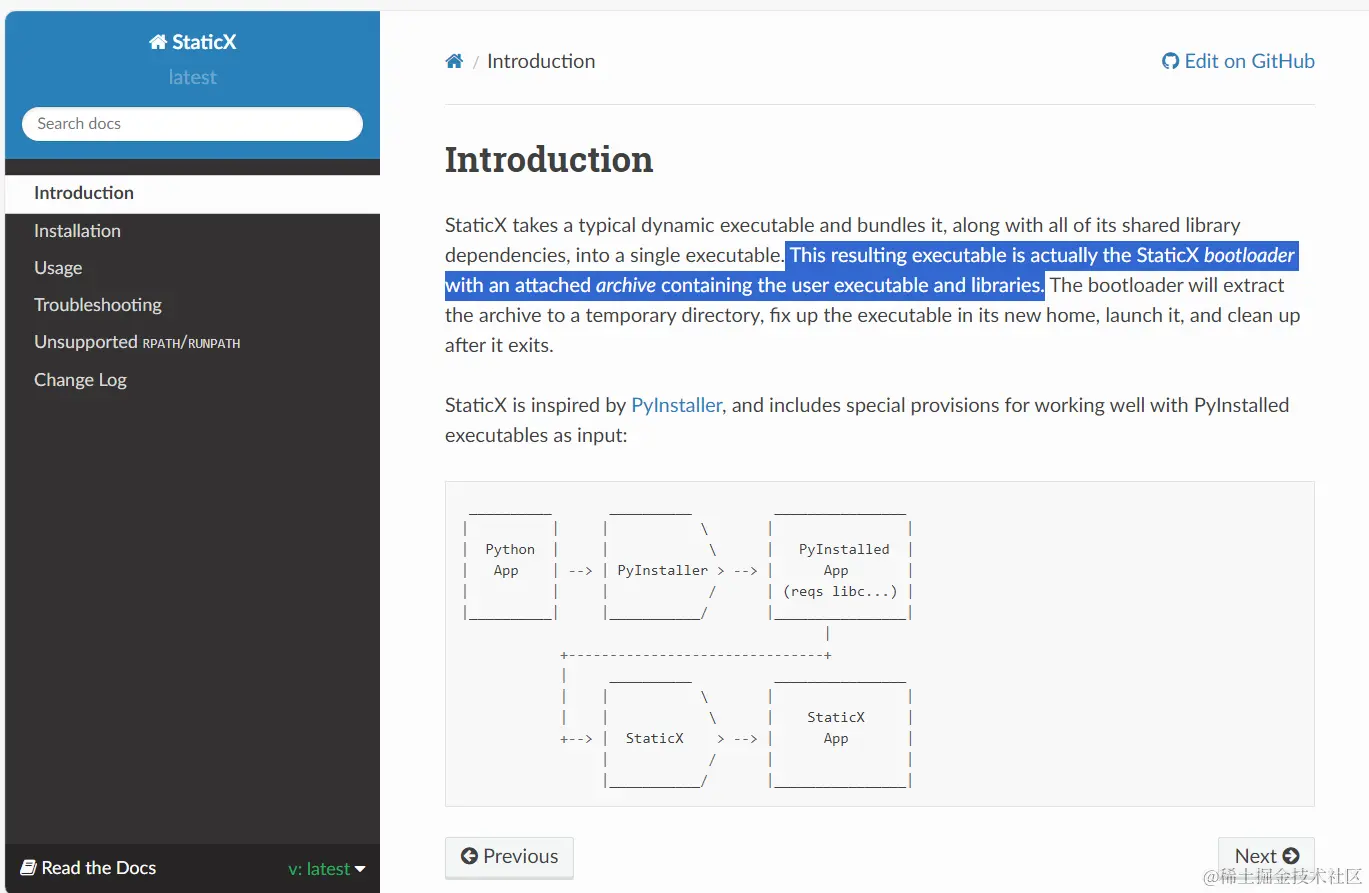 Python 静态编译： pyinstaller + staticxPython 静态编译： pyinstaller + - 掘金