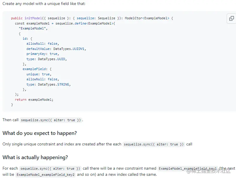 Sequelize操作Mysql遇报错：Error: Too many keys; max 64 keys allowed - 掘金