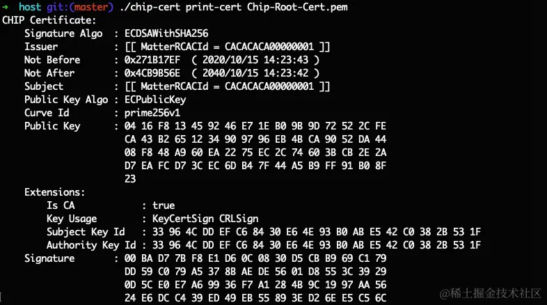 如何使用Matter Certificate 工具CHIP 证书工具（chip-cert）提供命令行接口（CLI）实用程 - 掘金