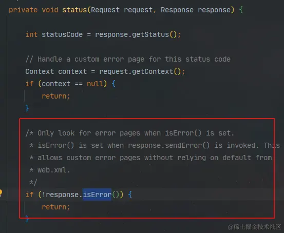 Response.sendError()和setStatus()方法的区别response.sendError()方法的 - 掘金