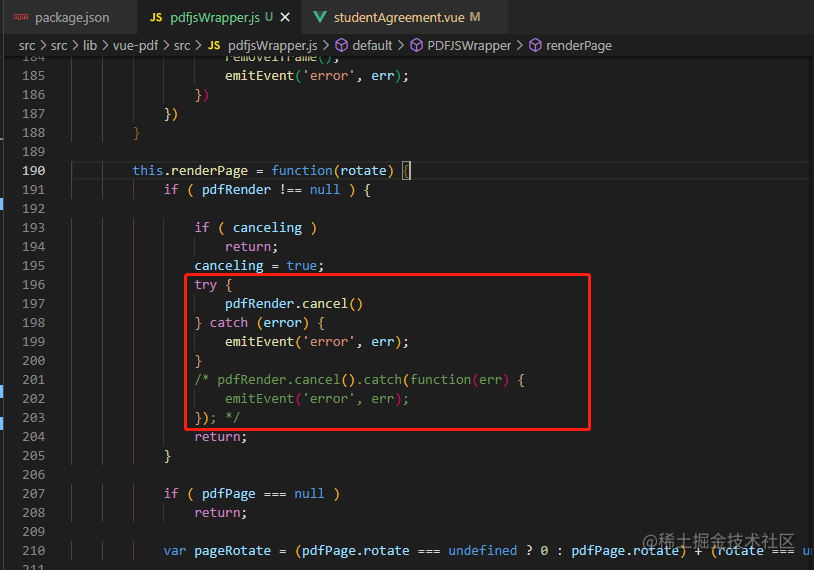 vue-pdf 预览报错TypeError: Cannot read properties of undefined (reading 'catch') - 掘金