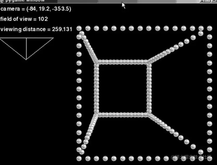 使用pygame 编写一个3D立方体你将看到一个立方体，由沿其边缘的许多球体图像组成。通过按光标键，您可以水平和垂直平移 - 掘金