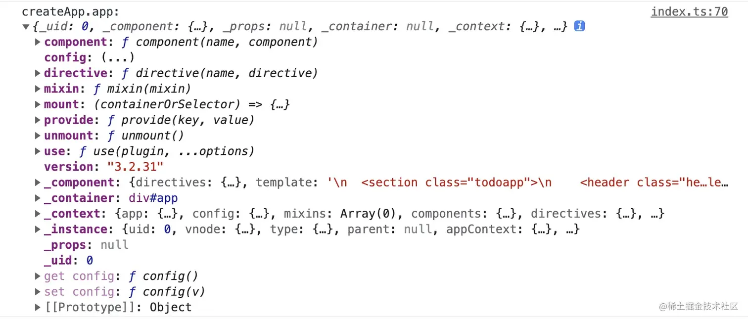 Vue3源码解读之createAppcreateApp做了两件事情：调用ensureRenderer函数获取渲染器，执行 - 掘金