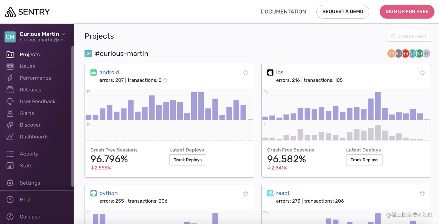 使用 Sentry 对应用进行监控，少 bug 少加班如果发现 bug 的时机越早，那么修复成本就越低。通过对应用中的错 - 掘金