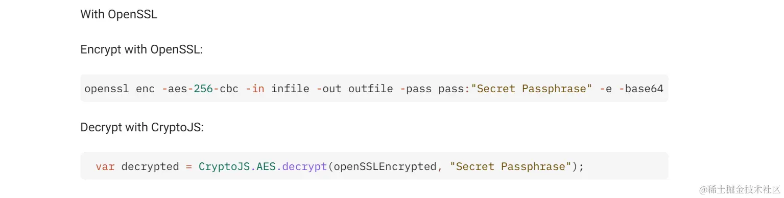 前后端对接，多语言实现 CryptoJS 的 AES 简单加密解密在逆向某个网站接口时，发现的其参数使用了 Crypto - 掘金