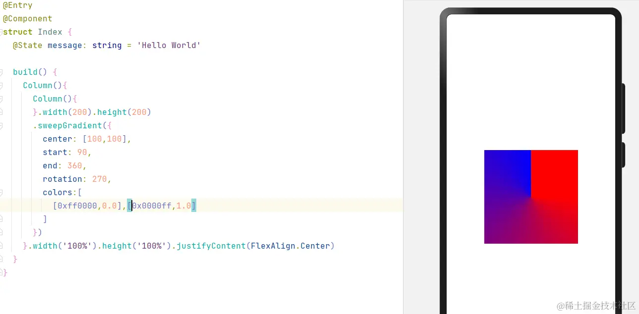 鸿蒙颜色渐变：让你的应用与众不同在ArkUI中，颜色渐变包括线性渐变、角度渐变和径向渐变。通过使用这些渐变，开发者可以创 - 掘金