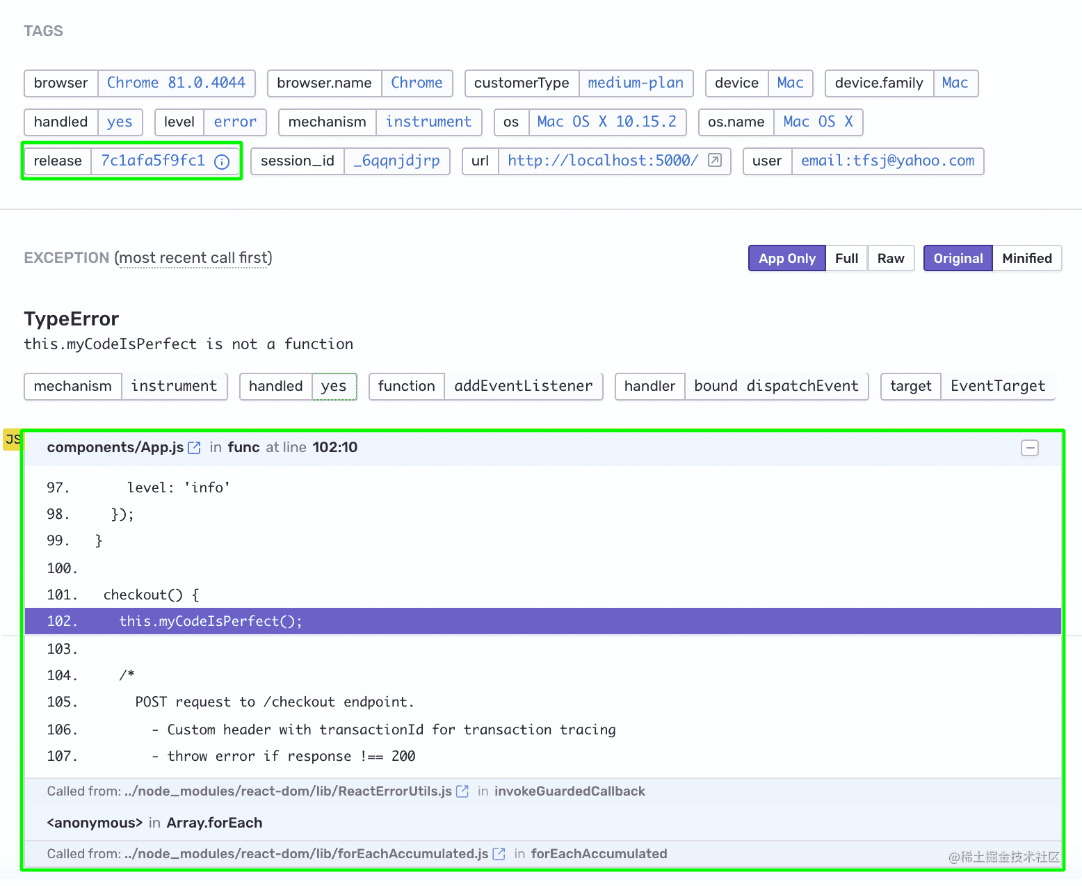 Sentry Web 前端监控 - 官方最佳实践教程 - 掘金